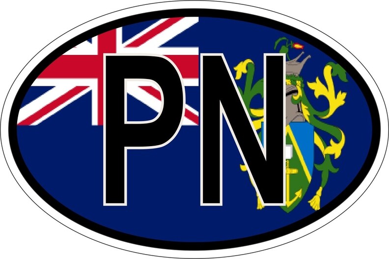 Sticker oval flag vinyl country code PN pitcairn | eBay