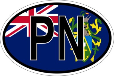 Sticker oval flag vinyl country code PN pitcairn | eBay