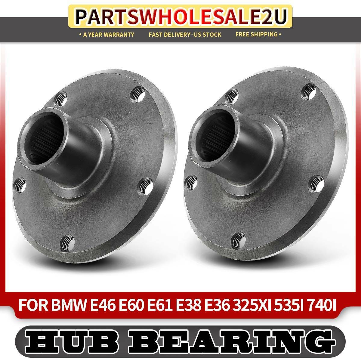 2x Wheel Hub Rear LH & RH for BMW E46 325xi E60 E36 535i 650i 740i ...