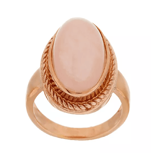 QVC Womens Size 7 Morganite Oval Cabochon Sterling 14K Ring Pink 5.50 ...
