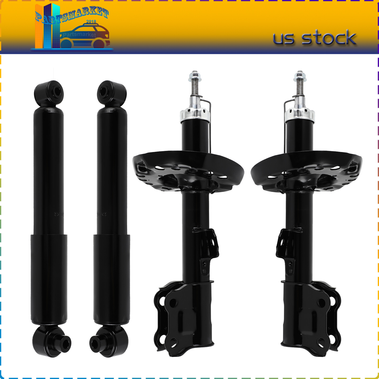 Front Rear Struts Bare Shocks Suspension Kit Fit for 2010-2013 KIA SOUL ...