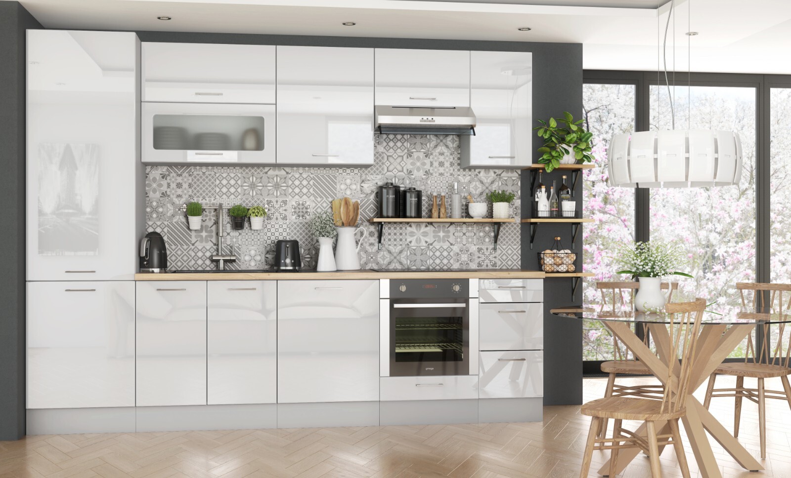 Kitchen Drawer Unit Base Cabinet White Gloss 400mm Cupboard Slim Soft ...