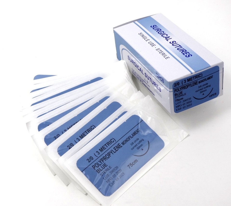 48/pack 2/0 Practice Sutures Silk Nylon Polyester Polypropylene Braided ...