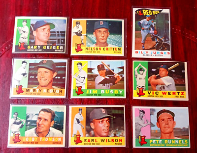 Lot of 9 1960 Topps BOSTON RED SOX Vintage baseball Cards. VIC WERTZ | eBay