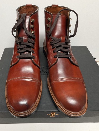 ALLEN EDMONDS 10.5D Landon Chili Shell Cordovan Cap Toe Boots Men's 10 ...