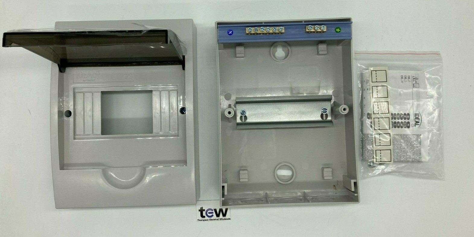 Plastic Consumer Unit 6 way IP40 Distribution Board MCB RCD Din Rail ...