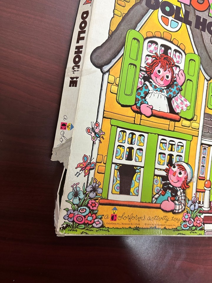 Vintage 1974 Raggedy Ann Doll House Colorforms Set -Missing Stickers ...