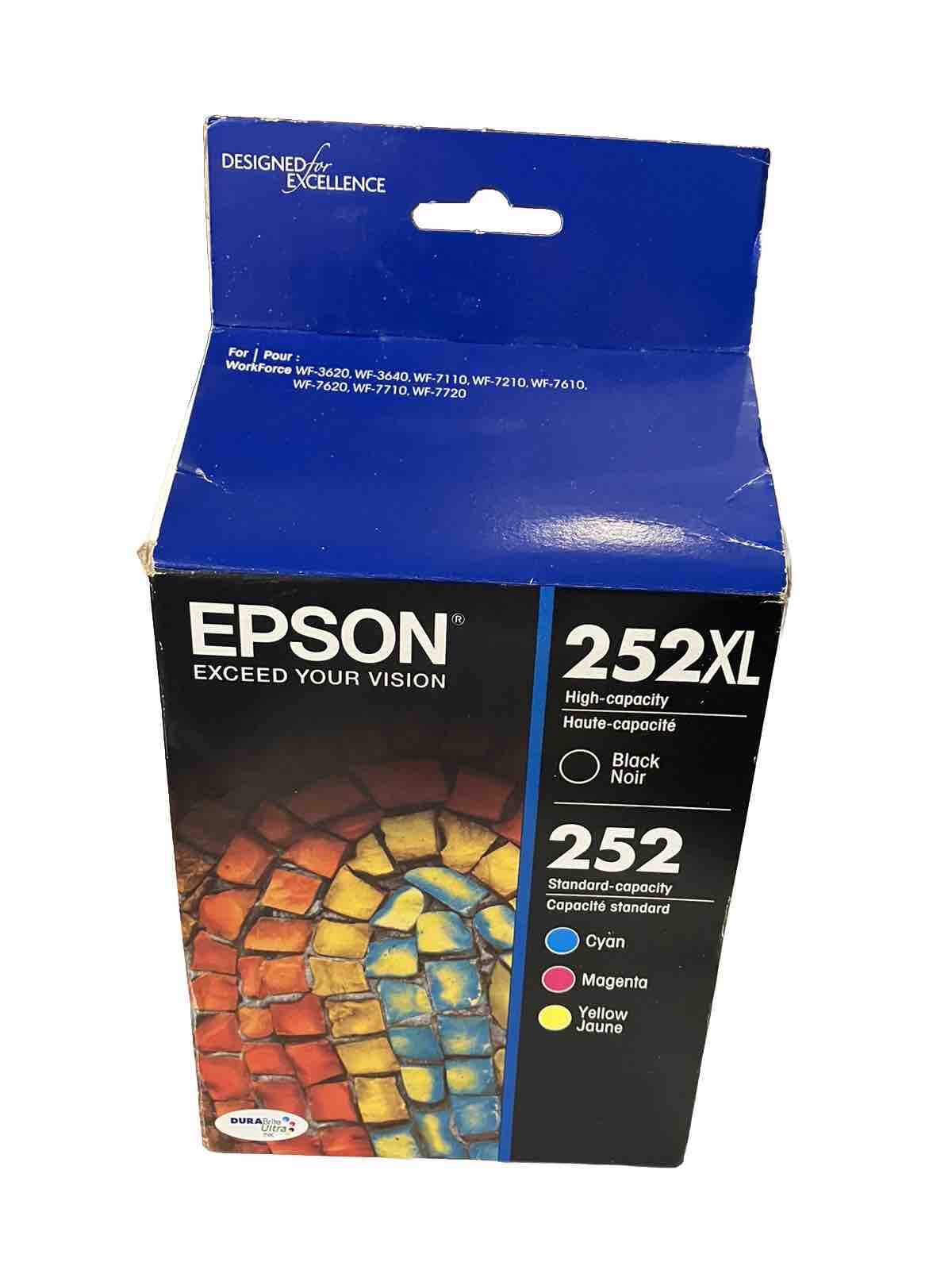 Epson 252XL 252 Ink Cartridges Black/Cyan/Magenta/Yellow Exp. 01/2024 ...