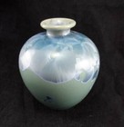 5" Louise Reding Crystalline Glaze Vase Celadon Green & Blue Studio ...