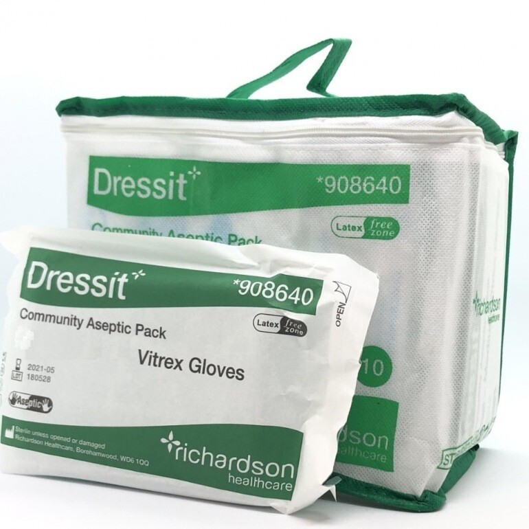 Dressit Sterile Dressing Pack with Medium/Large Gloves (Pack of 10 ...