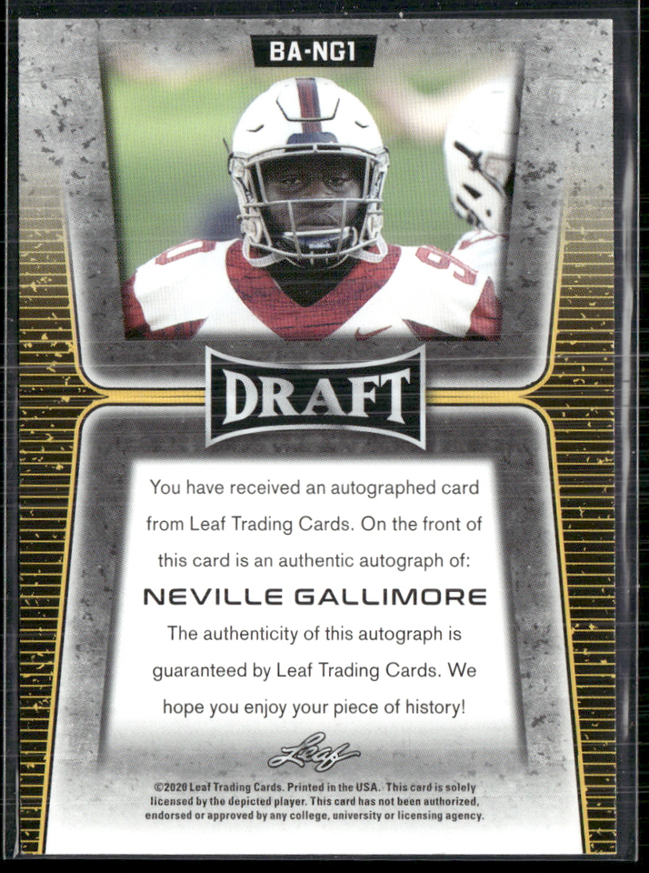 Neville Gallimore 2020 Leaf Draft Auto | eBay