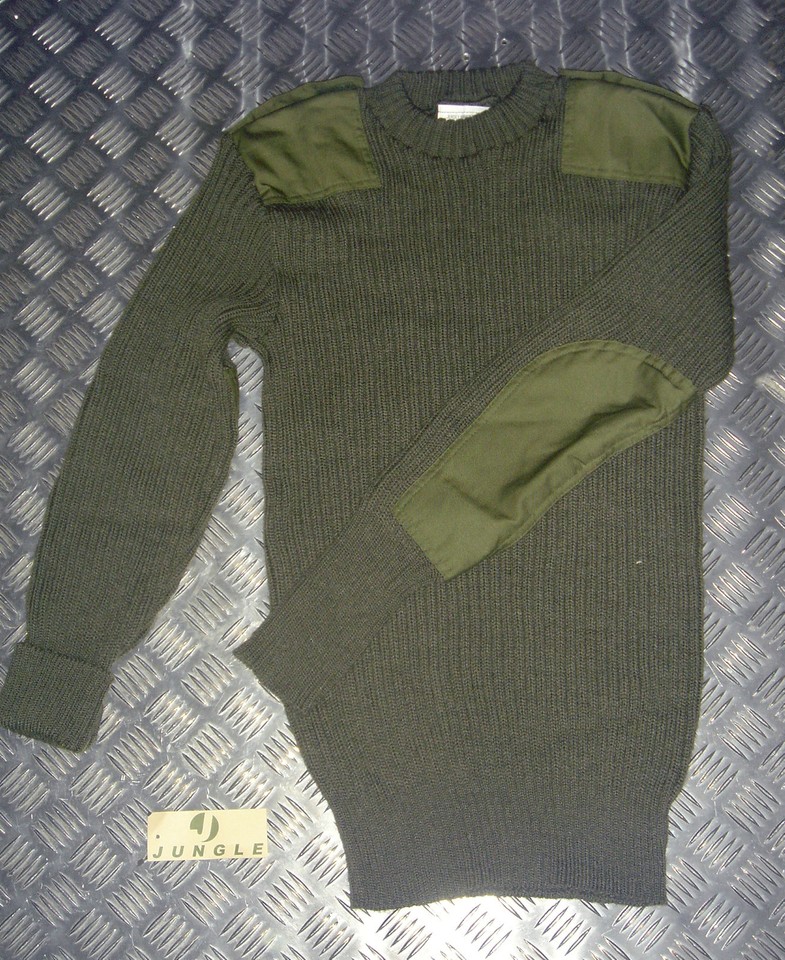 Genuine British Army, Green Commando Jumper Wool Crew Neck Very Warm ...