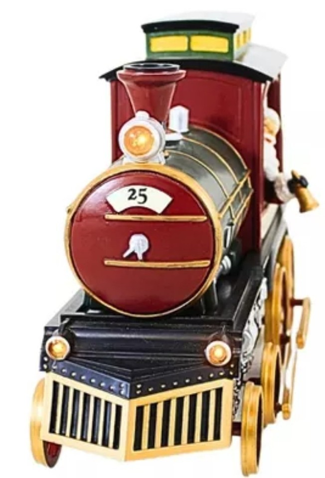 Roman 8.75In Musical Train Engine With Tree, Resin, Led Motion Santa ...