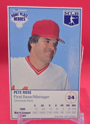 1987 ⚾ Kraft, Home Plate Heroes, Pete Rose, Cincinnati Reds | eBay