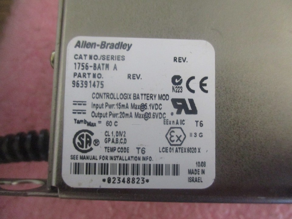 Allen Bradley Cat. #: 1756-BATM A Controllogix Batter Mod. P/N ...