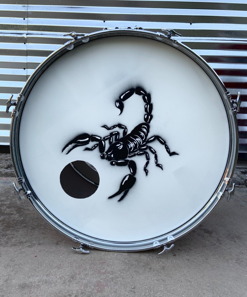 Vintage Rogers Drum Kit '83 - Custom Painted Scorpion Kick Head - | eBay