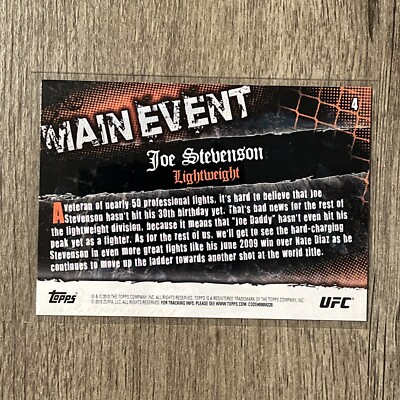 2010 Topps UFC Main Event #4 Joe Stevenson | eBay