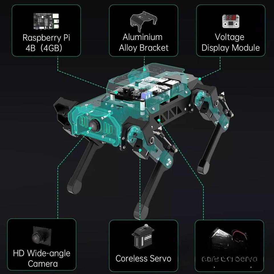 PuppyPi Standard Kit AI Robot Quadruped Robot ROS Open Source Robot Dog ...