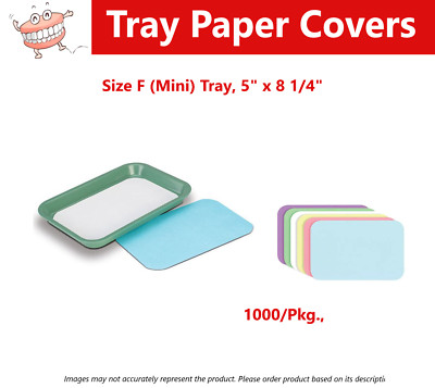 1000 Pcs, Dental Paper Tray Cover, Size F Mini Tray, Blue, 5" x 8 1/4 ...