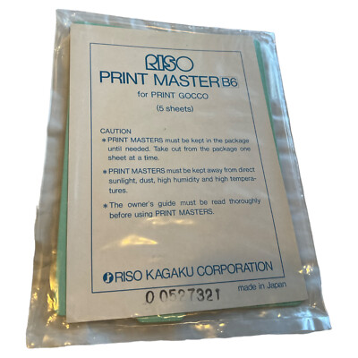 RISO PRINT GOCCO HI-MESH MASTER SHEET B6 - Sheets 1 New | eBay