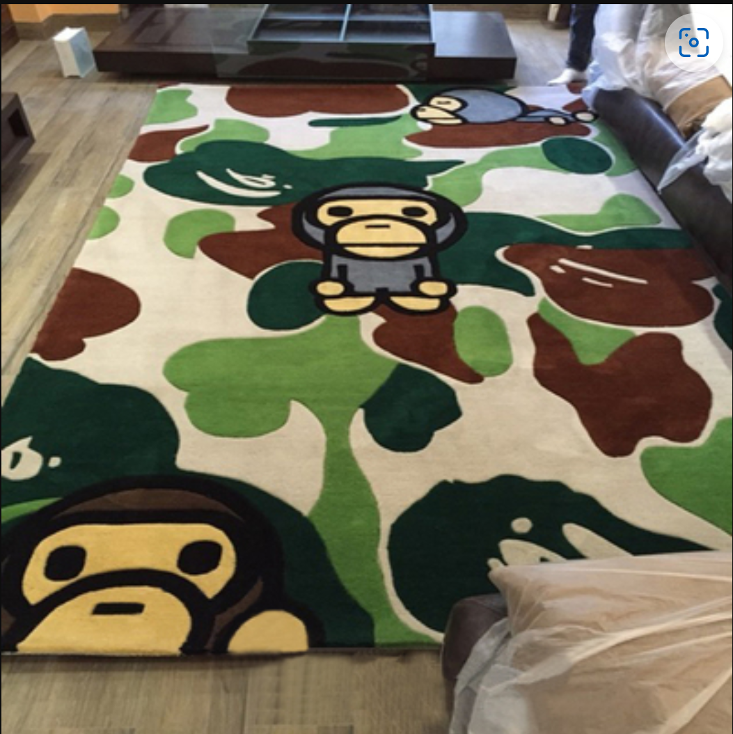 NEW Bathing Ape Bape Baby Milo heavy big thick area carpet rug mat FREE ...