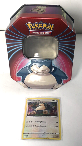 Pokemon Snorlax Empty Metal Card Box Collectors Tin with Promo Card NO ...