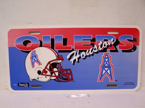 VINTAGE HOUSTON Oilers license plate TEAM NFL tag express 3705 | eBay