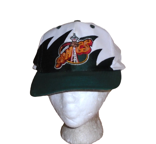 Vintage Logo Athletic Seattle Supersonics Sonics Hat NBA Sharktooth ...
