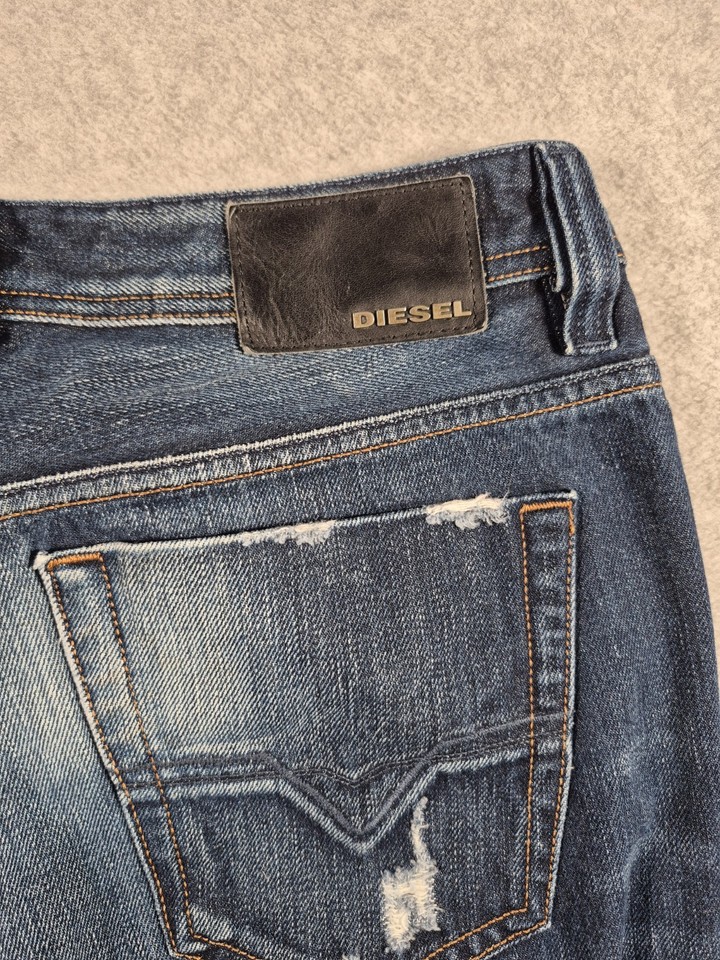 Diesel Jeans Mens 33x32 Viker-R-Box Straight Leg Natural Fade Button ...