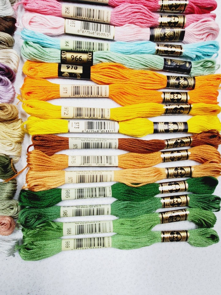 50 DMC 25 Embroidery Floss Lot of 50 Different Colors 948 to 3072 FULL ...