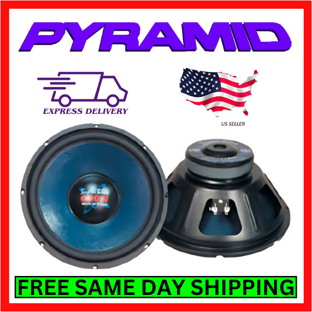 Pyramid Super Blue 10" Subwoofer Speaker For Car Audio Best Bass Sound ...
