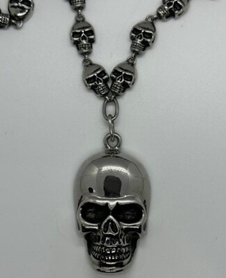 Skull Pendent with Skull Necklace Stainless Steel Skull Jewelry 6 | eBay