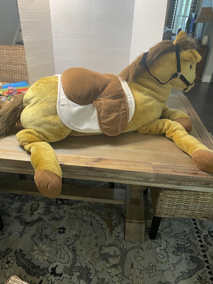 Hug Fun Horse 36” Sit On Rideable Brown Plush Pony Saddle & Bridle | eBay