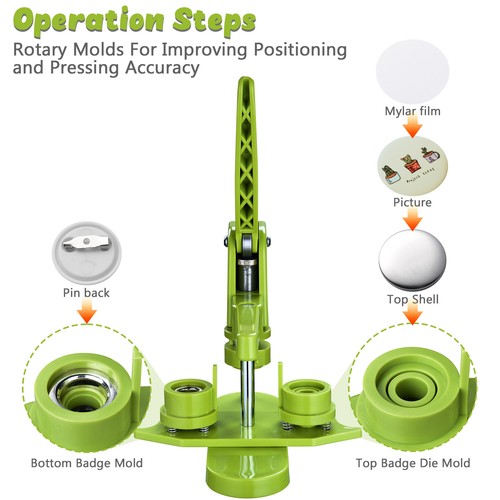 25mm/32mm/58mm Button Maker Machine Installation-Free Pin Badge Punch ...