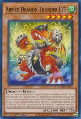 x3 Armed Dragon Thunder LV5 - MP22-EN003 - Common - 1st Edition Yu-Gi ...