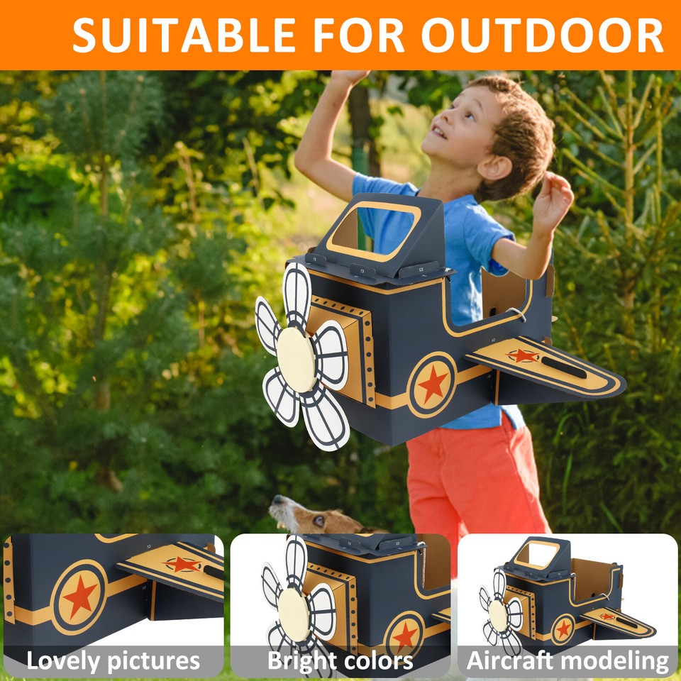 Wearable Cardboard Airplane Toy Funny Cardboard Airplane Costume faAlV ...