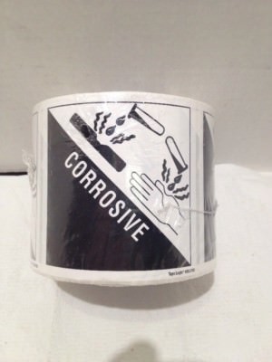 Tape Logic DL5750 Subsidiary-Risk DOT Label, Legend Corrosive with ...