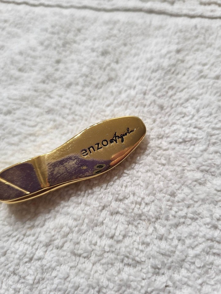 Vtg Enzo Angiolini Shoe Key Chain Gold tone Loafer shoe | eBay