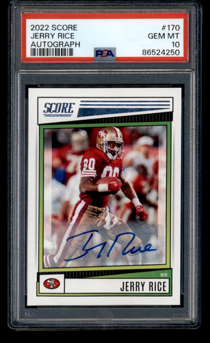 86524250 2022 Panini Score #170 Jerry Rice Auto San Francisco 49ers PSA ...