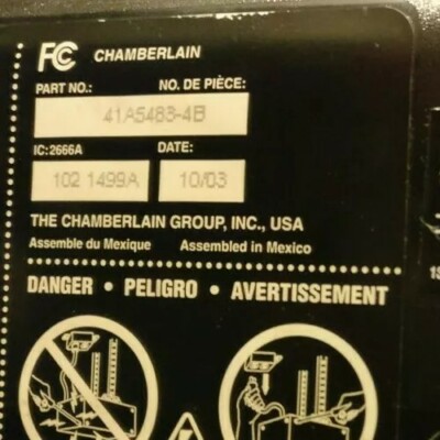 "MAIL IN REPAIR SERVICE ONLY" CRAFTSMAN CHAMBERLAIN 41A5483-4B LOGIC ...