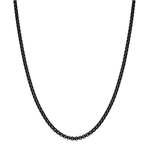 2-7MM Men's Jewelry Stainless Steel Black Rolo Box Chain Necklace Gift ...