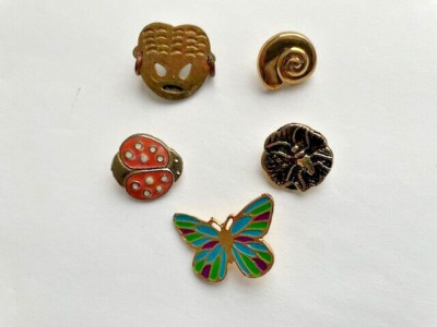 Vintage Assorted Insect Theme Shank Buttons - Ladybug Butterfly Snail ...