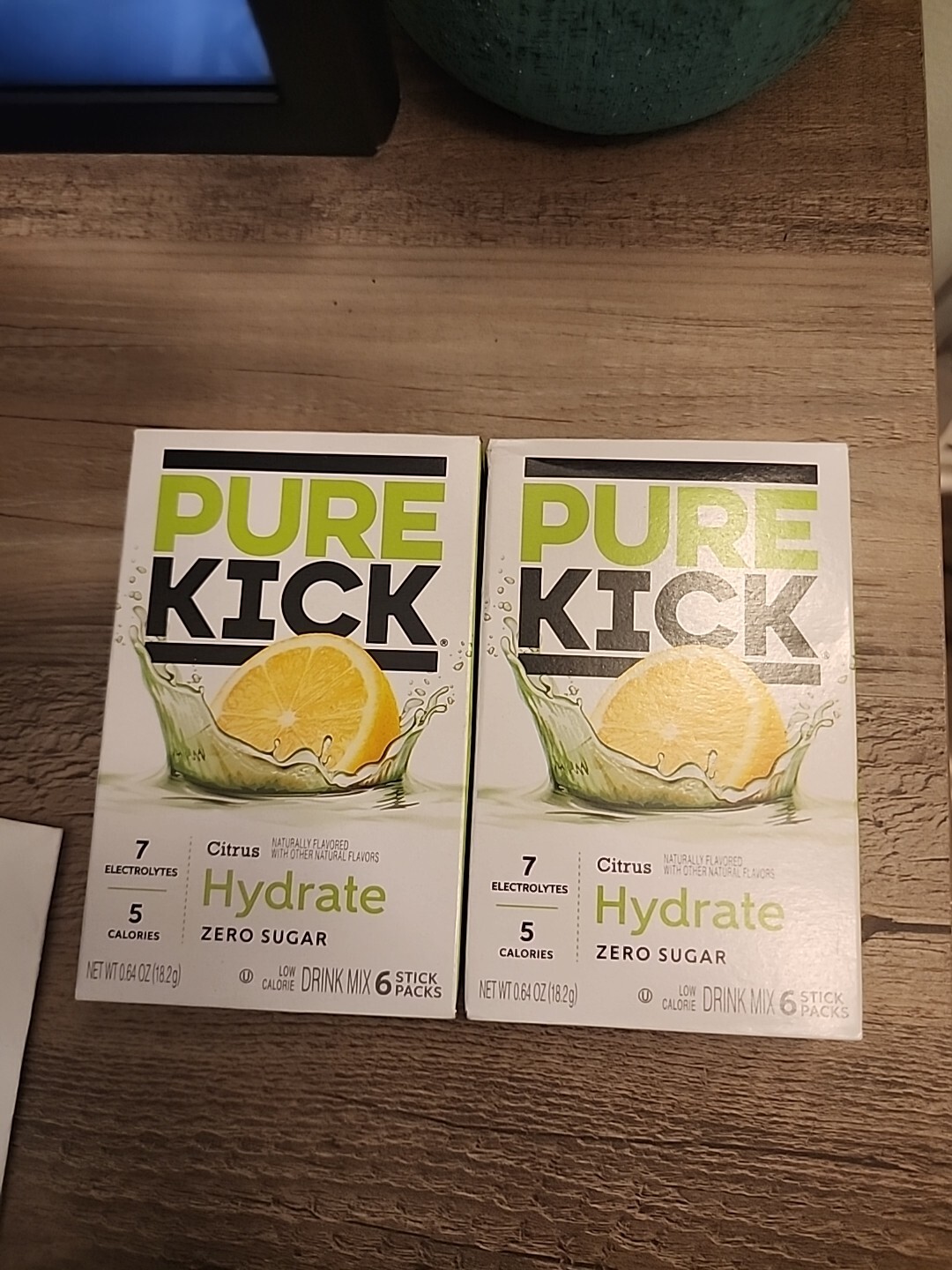 2 X Pure Kick Hydration Electrolyte Energy + Vitamins Drink Mix Citrus ...