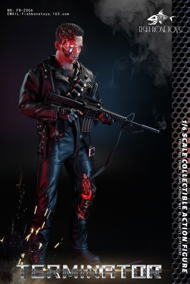 New FISH BONETOYS FB-Z006 1/6 The Terminator T800 Arnold Schwarzene 12 ...