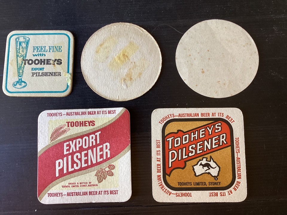 5 Tooheys Flag Ale / Pilsener ,New South Wales 1960,s issue BEER ...