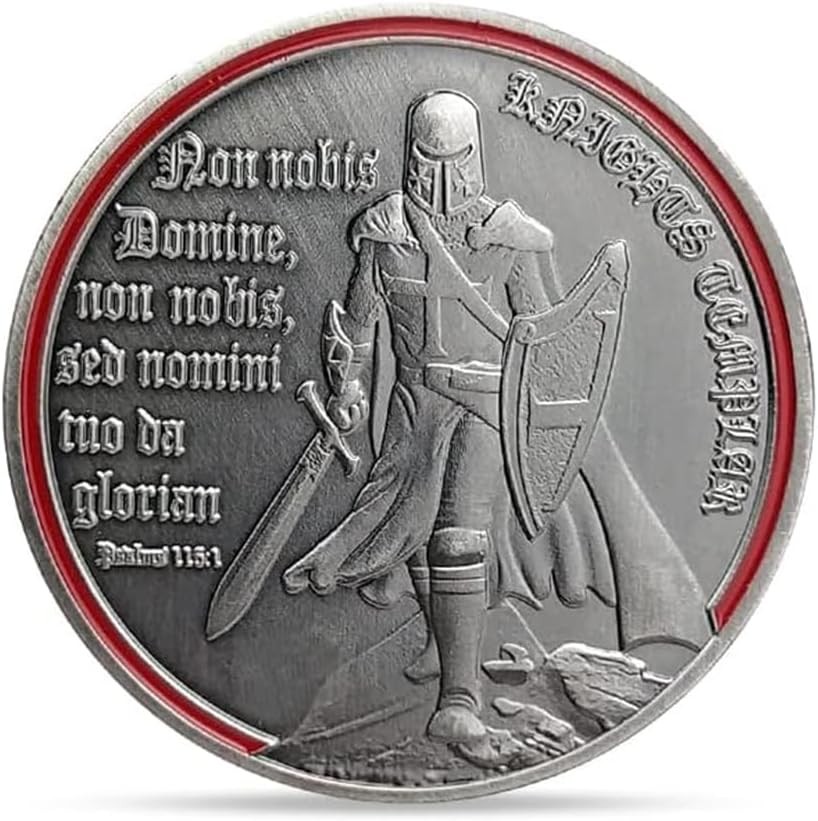 Knight Templar Challenge Coin Red Cross Warrior Prayer Coins | eBay