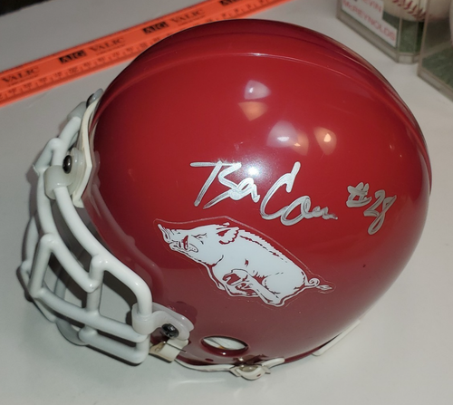 ARKANSAS RAZORBACK BEN COWINS SIGNED AUTO MINI HELMET STEEL RB FACE ...