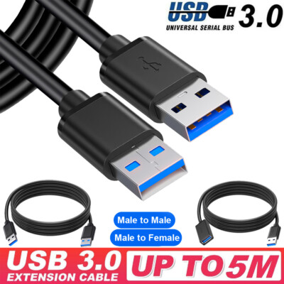 SuperSpeed USB 3.0 A-A Data Cable Lead for Hard Drive DVD Player Laptop ...