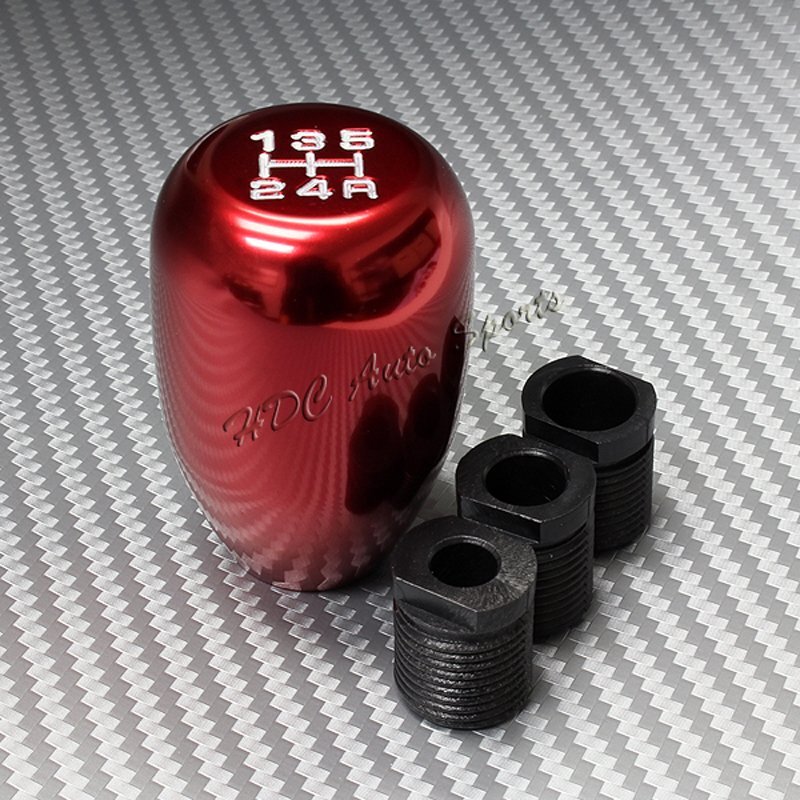 JDM Red 5 Speed Manual Type-R Aluminum Gear Stick Shift Shifter Knob ...