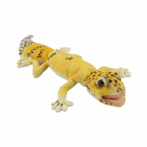 Carrot Tailed Leopard Gecko Plush Cute & Realistic Finger Puppet Hansa ...